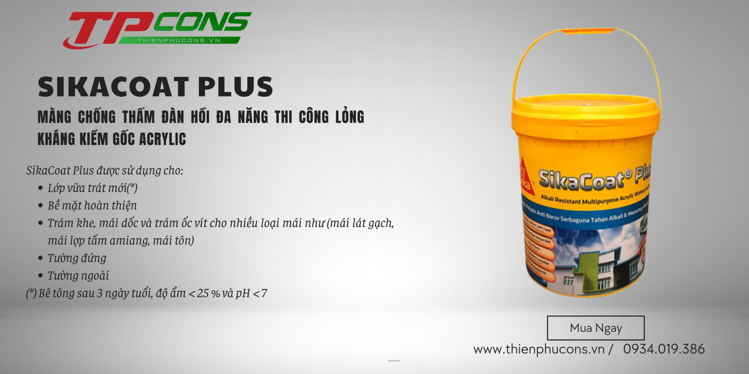 SikaCoat Plus - Màng Chống Thấm Kháng Kiềm Gốc Acrylic - Xây Dựng ...